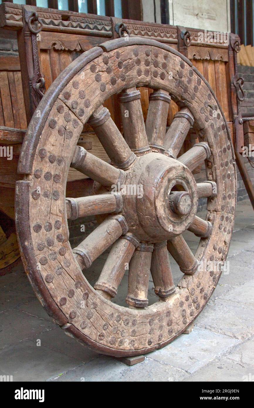 wooden wheels in a historical museum, China Stock Photo - Alamy