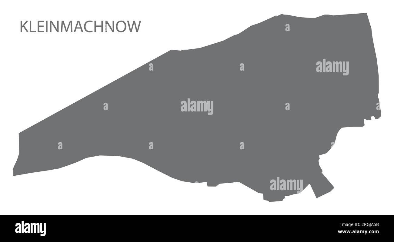 Kleinmachnow German city map grey illustration silhouette shape Stock ...