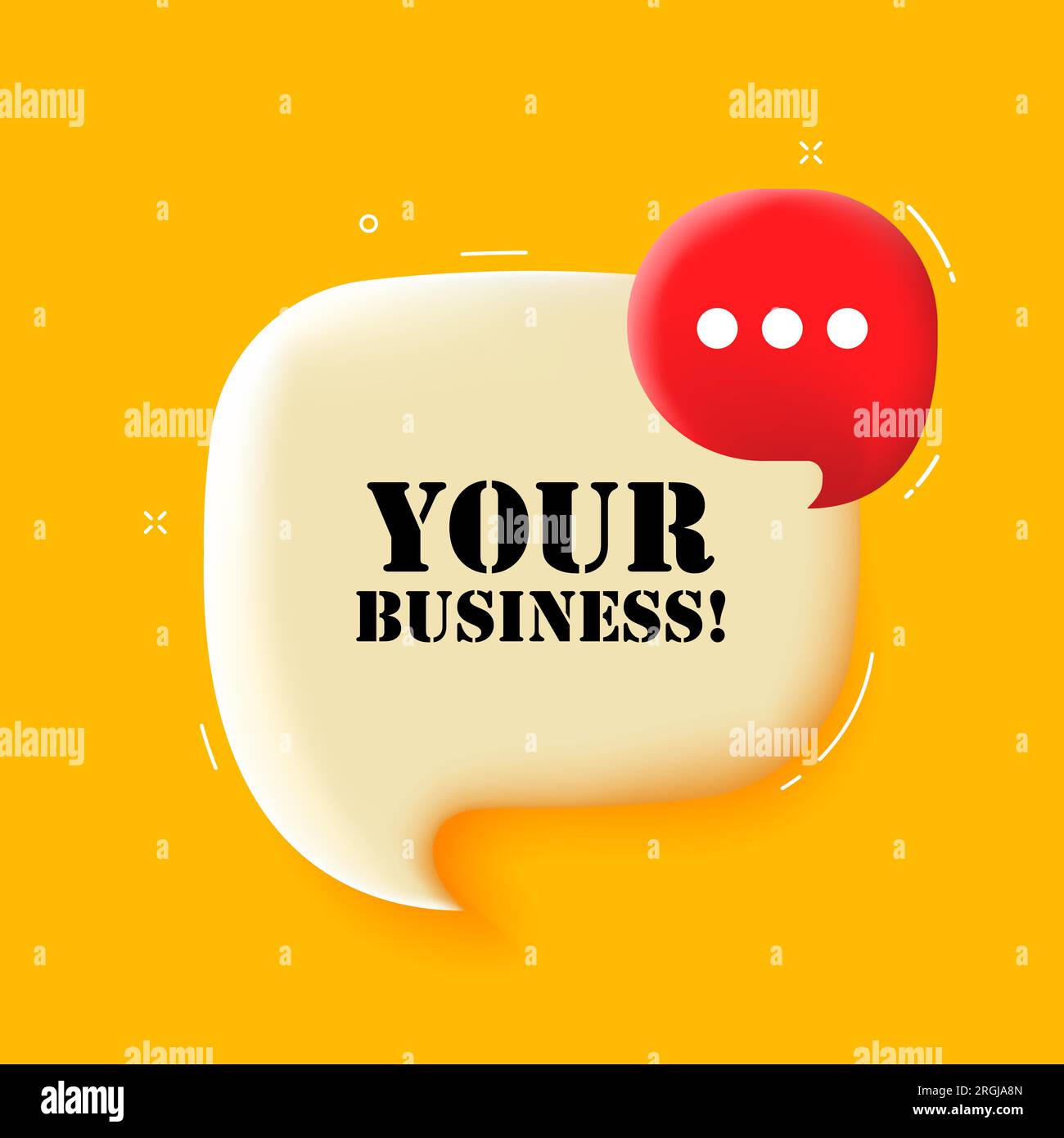 Your business. Speech bubble with Your business text. 3d illustration ...