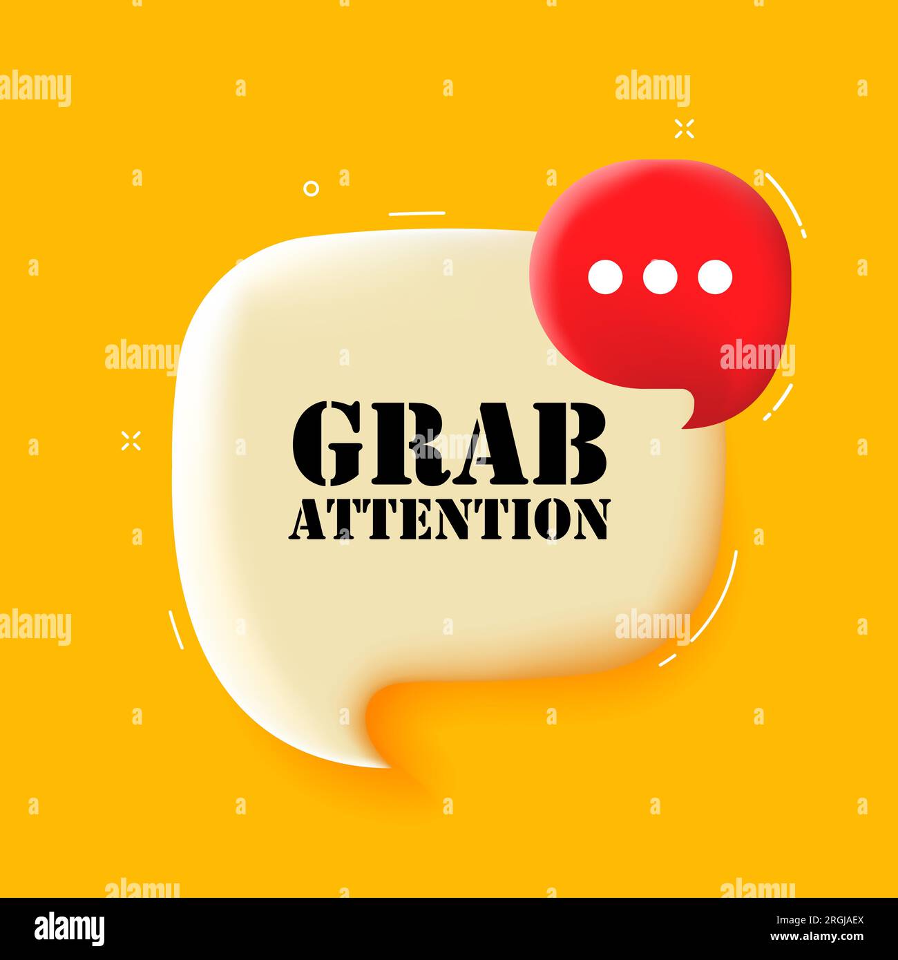Grab attention. Speech bubble with Grab attention text. 3d illustration ... Grab attention. Speech bubble with Grab attention text. 3d illustration ...