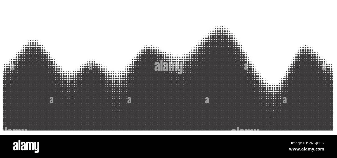 Dotted wave background. Halftone abstract vector gradient. Particle flow fade. Textured fluid ...