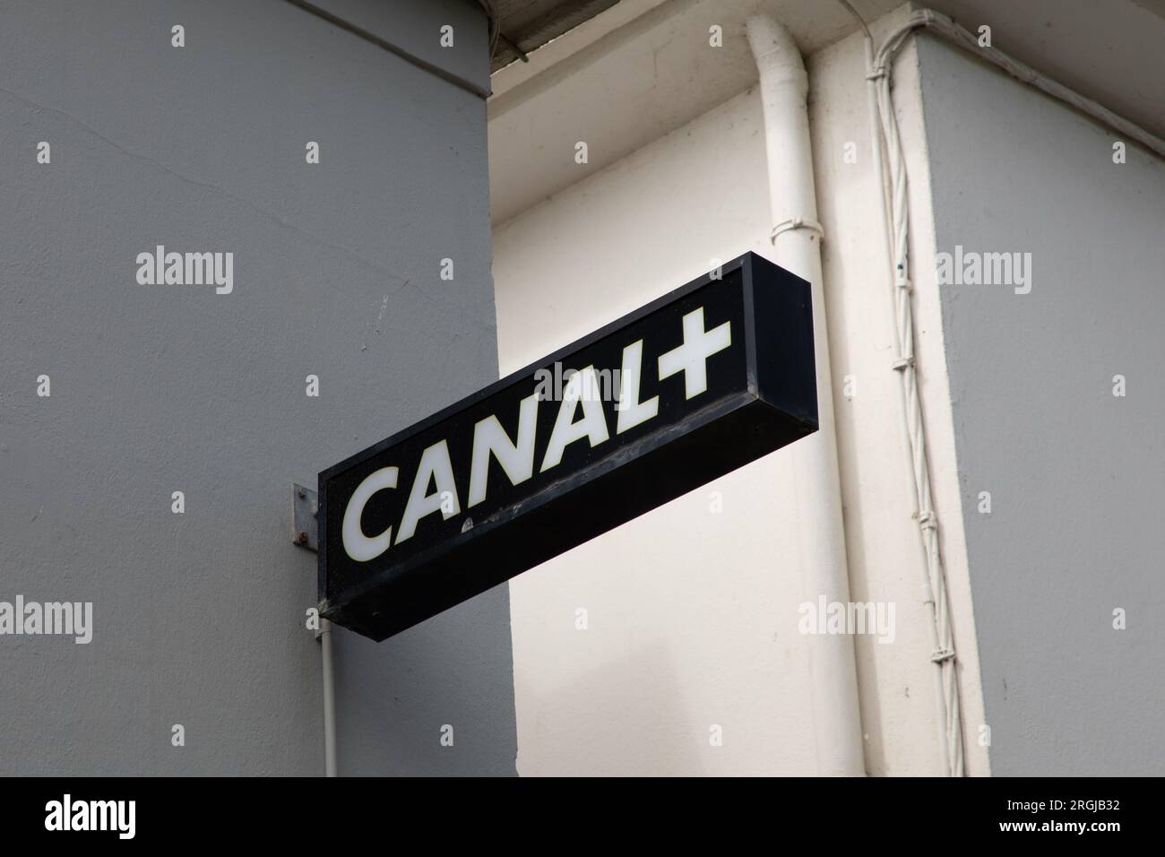 Bordeaux , France - 07 28 2023 : Canal+ Canal Plus + television logo ...