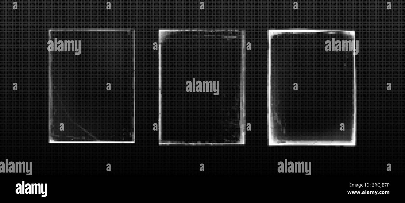 Realistic set of distressed edge photos isolated on transparent ...