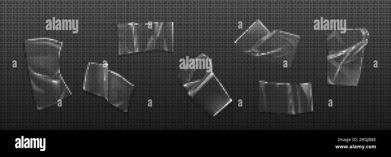 Realistic set of adhesive plastic tape isolated on transparent ...