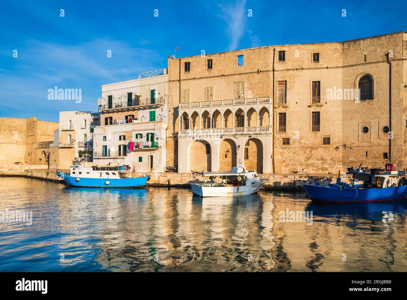 Porto Antico is the old port in Monopoli, Italy. Castello Carlo V, a ...