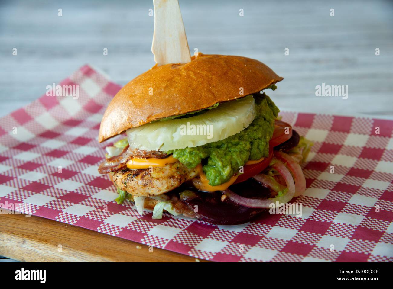 Hamburger in display for the photo shoot in Tokyo, Japan. Nowadays in ...