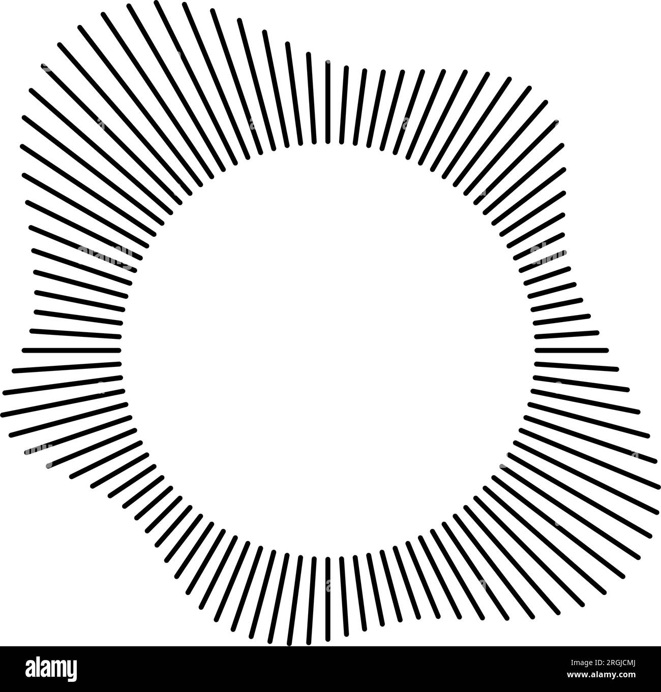 Radial wave sound lines. Circular frame. Sound circle ring. Wavy roun ...