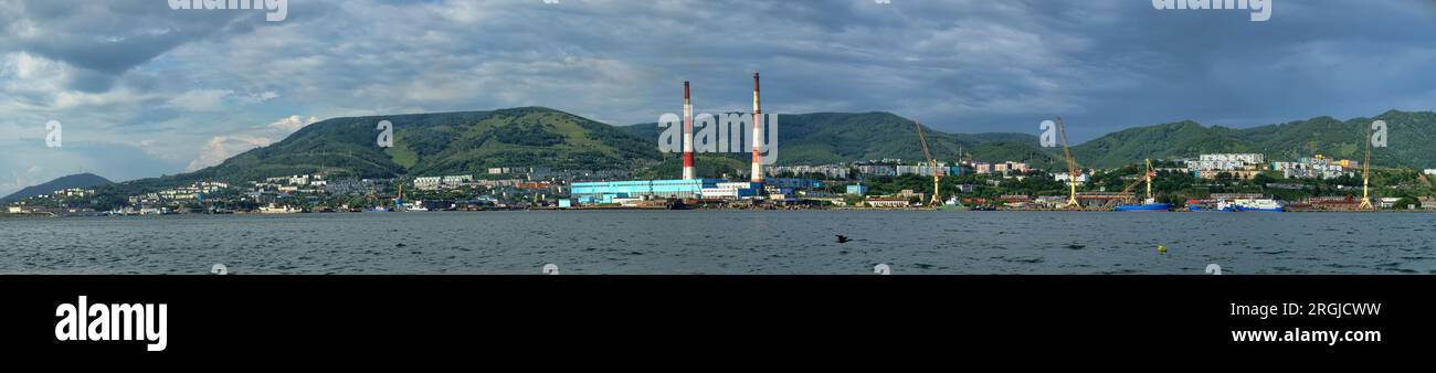 Regional geography. Anadyr - Chukchi capital and sea port, Russia. View ...