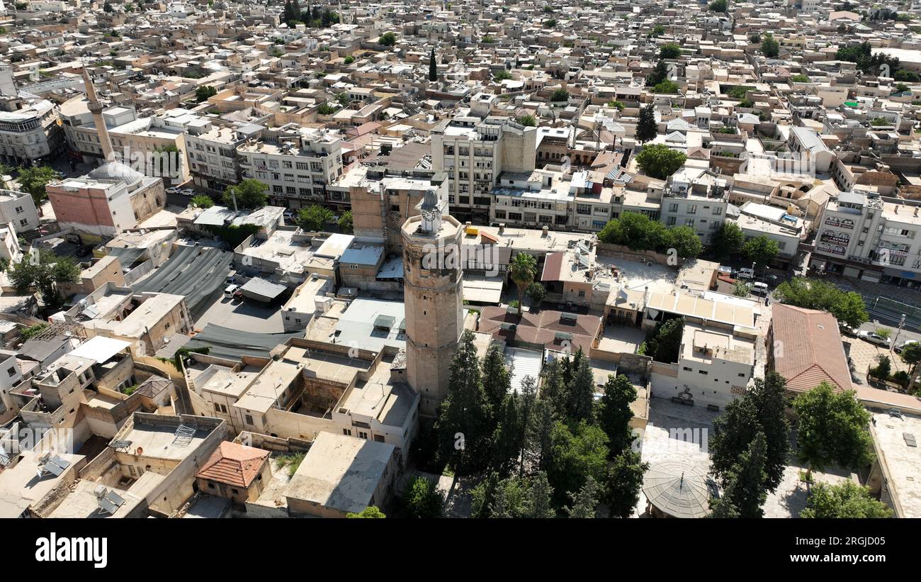 A drone photo of Sanliurfa Grand Mosque. The mosque was built between ...