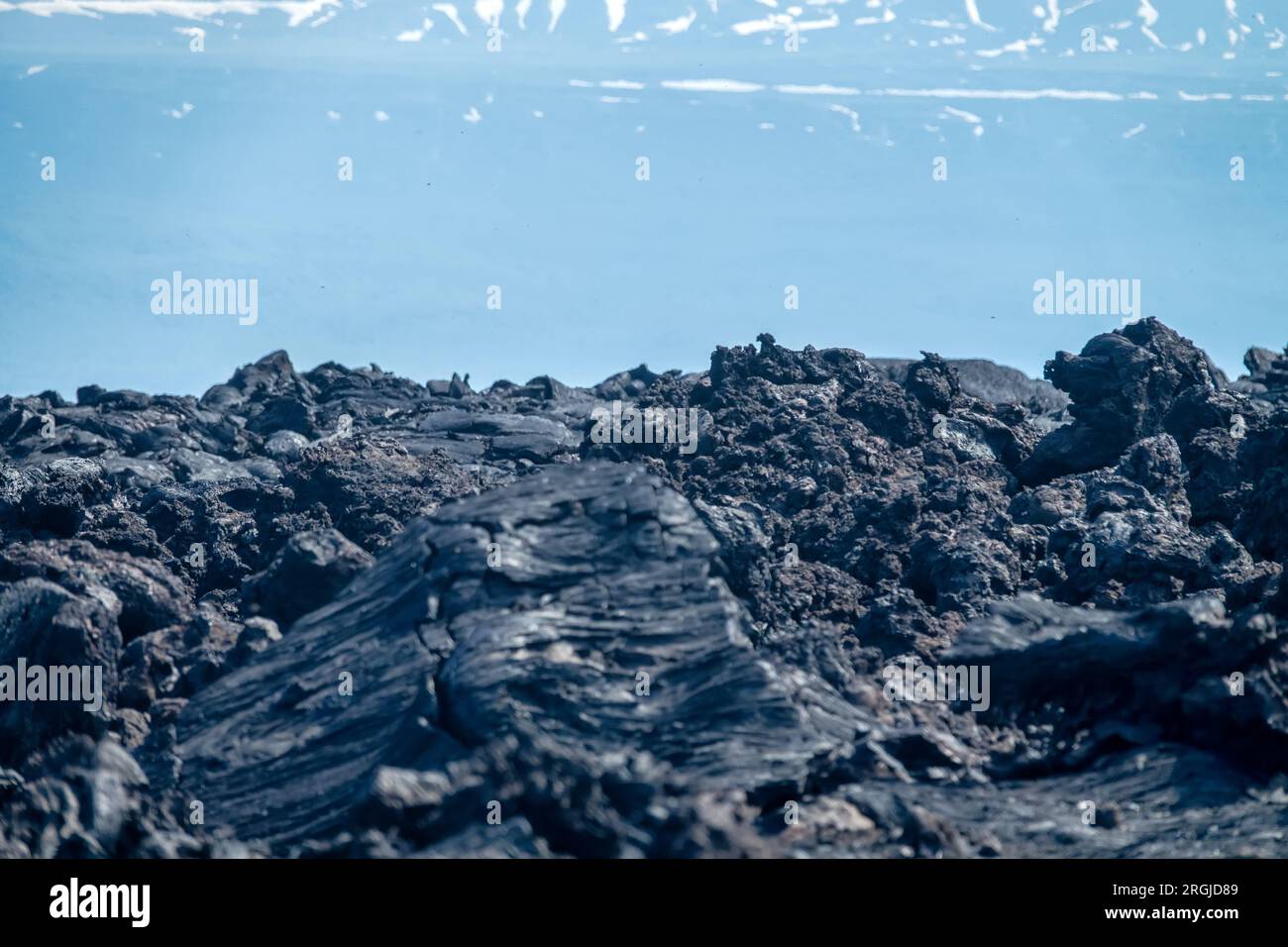 A variety of forms of basalt solidified lava (clinker, block-lava ...