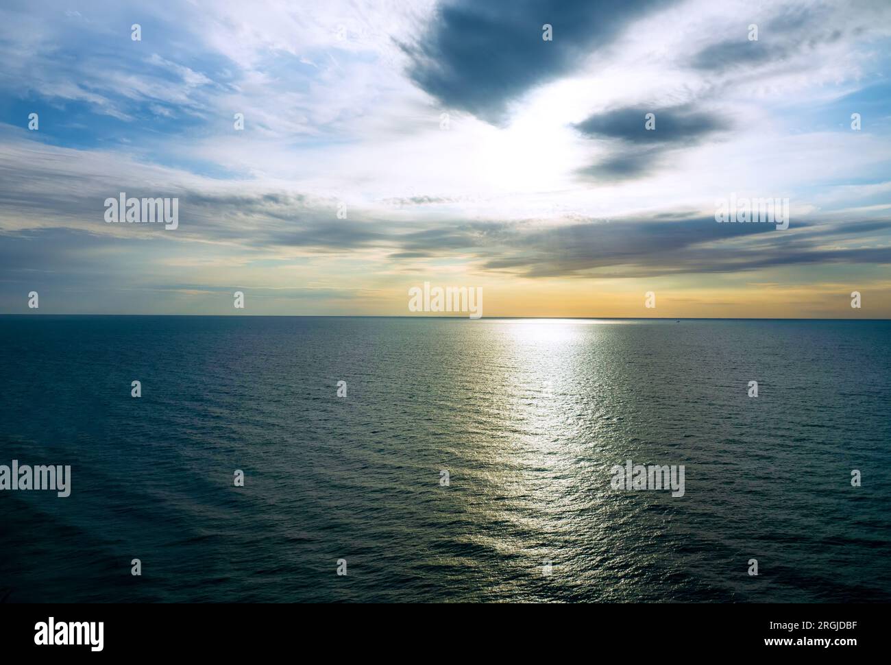 The Strait of Hormuz at sunset and the quiet sea. Beautiful waterscape ...