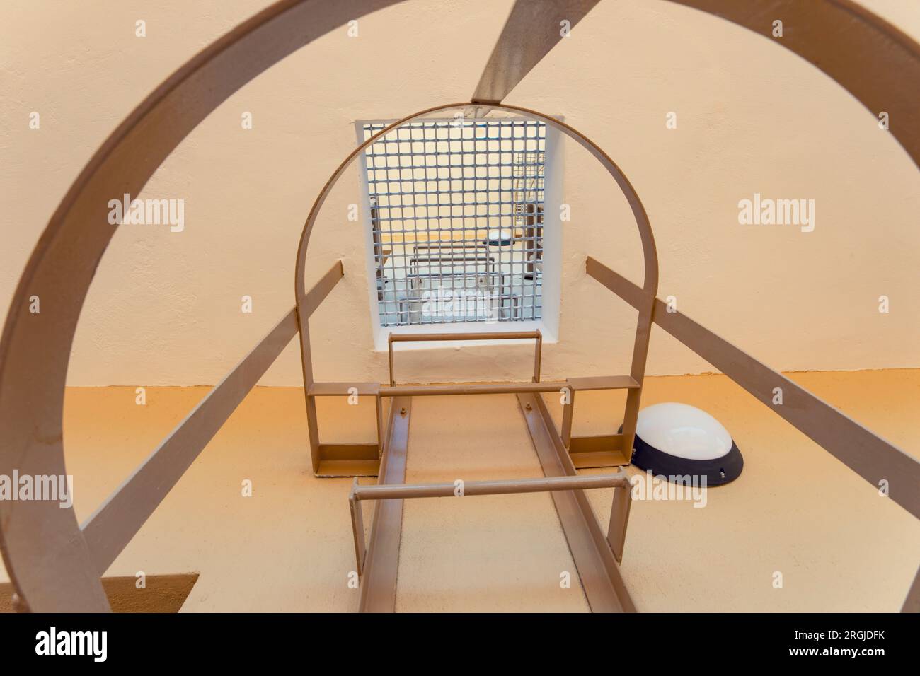 emergency fire escape ladder at an apartment's residential building ...