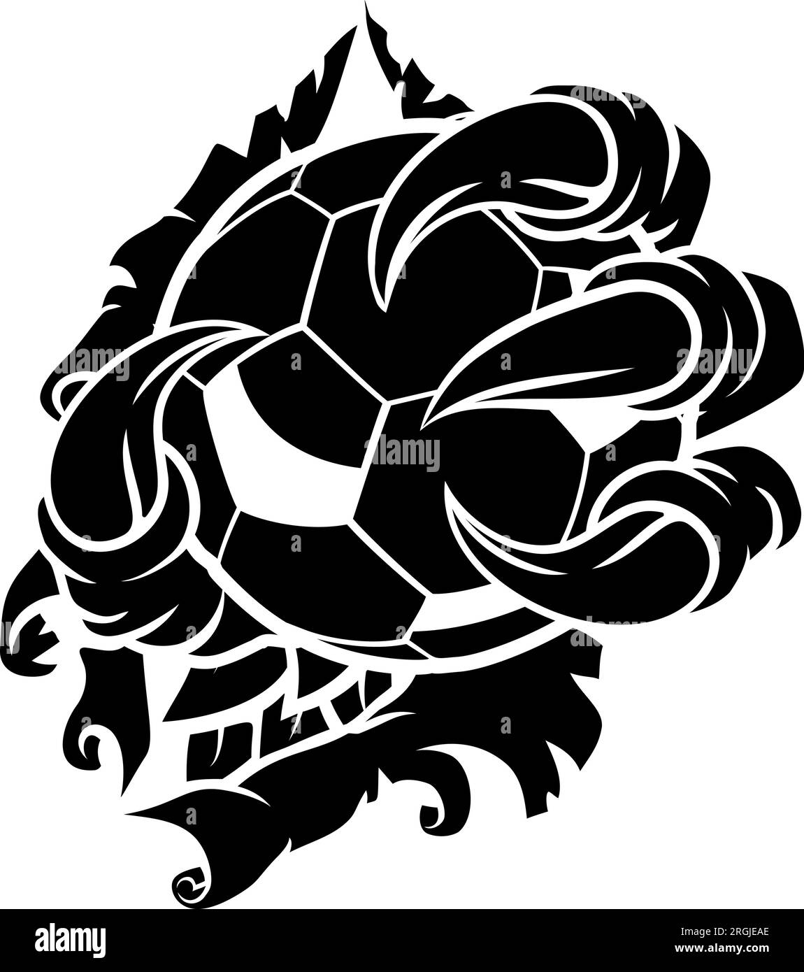 Tearing Ripping Claw Talons With Soccer Football Stock Vector Image ...