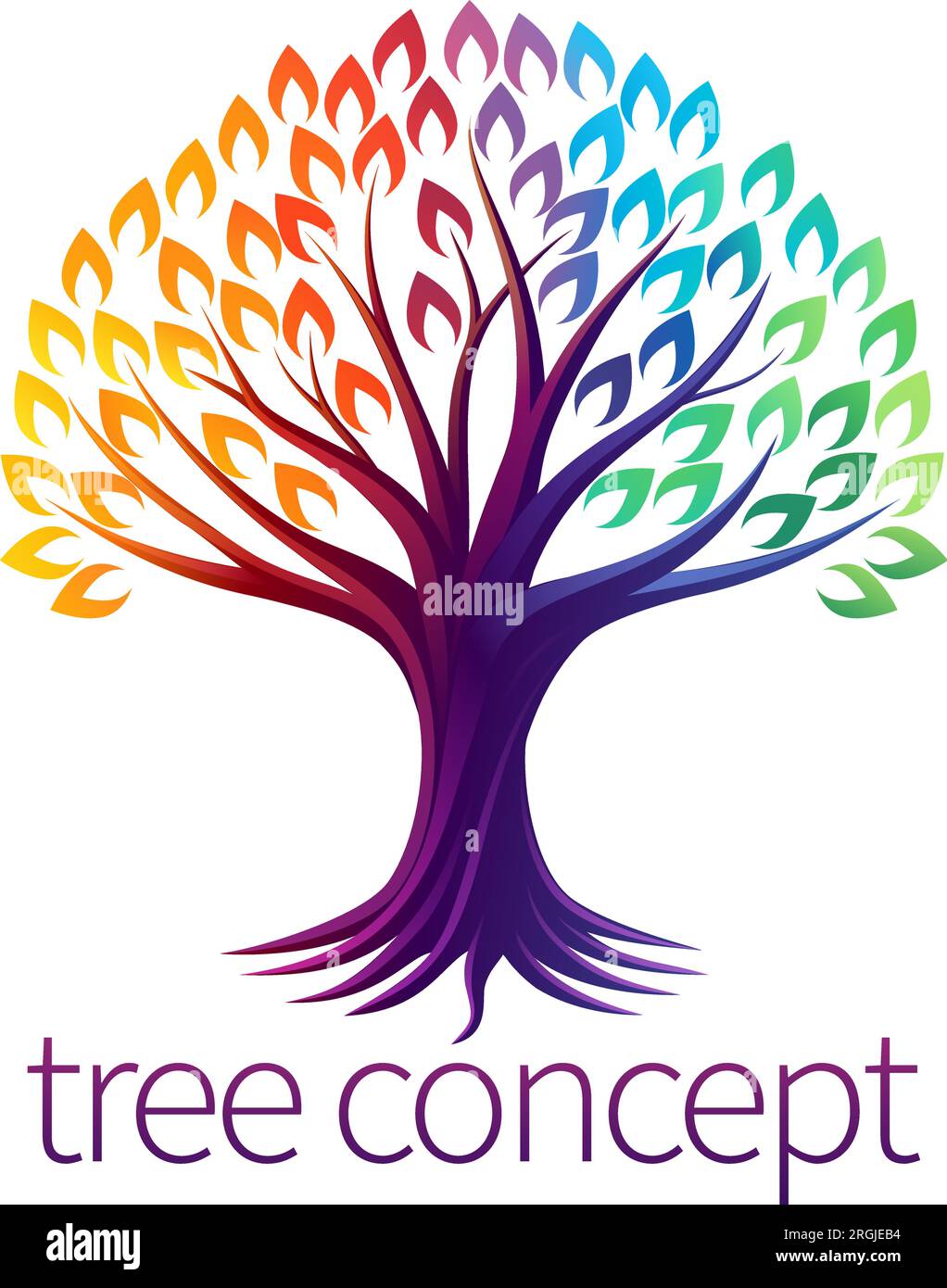 Rainbow Tree Abstract Stylised Concept Design Icon Stock Vector Image ...