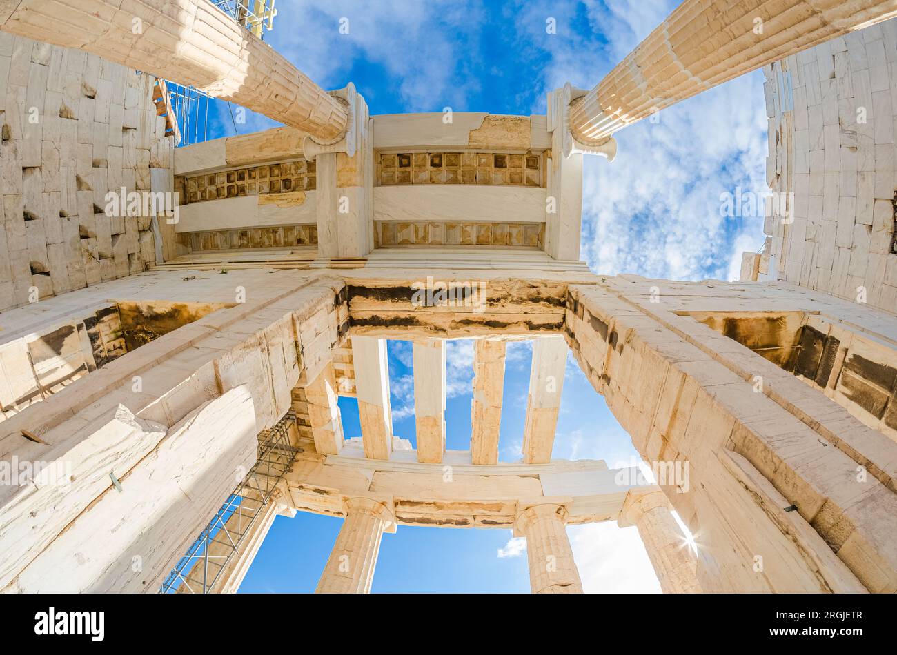 View o the ceiling and frieze of the Parthenon, former ancient temple Stock Photo - Alamy