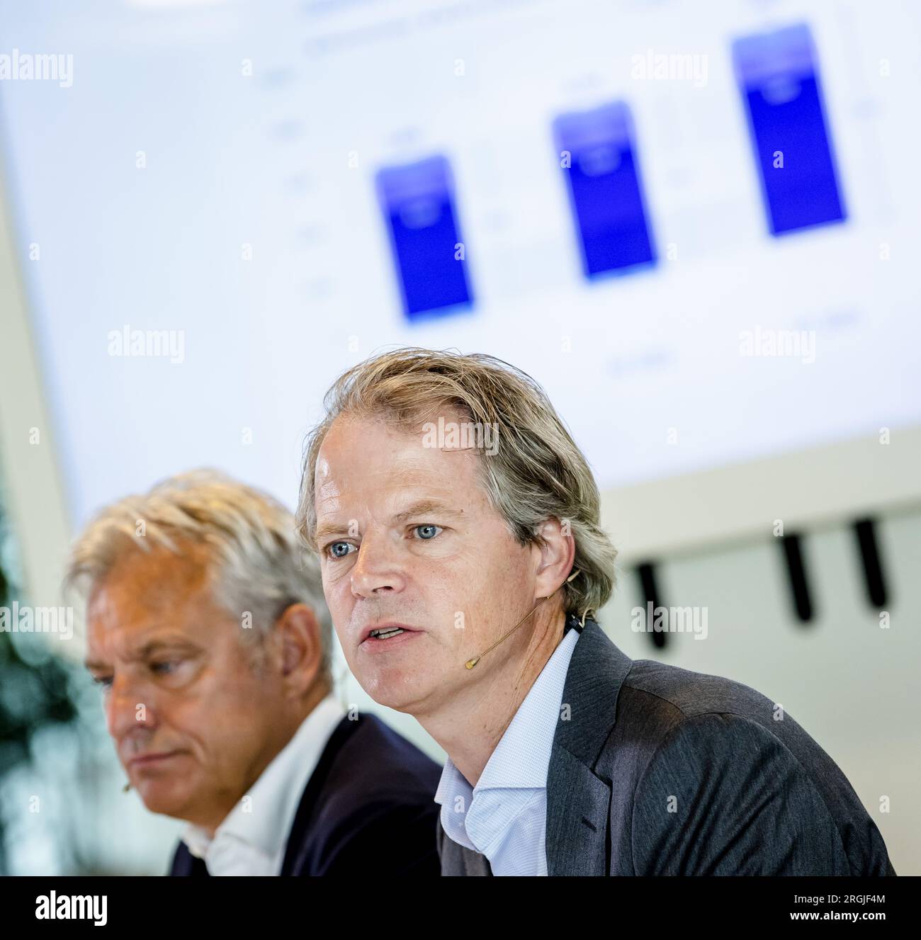 UTRECHT - CEO Stefaan Decraene and CFO Bas Brouwers (R) of Rabobank ...