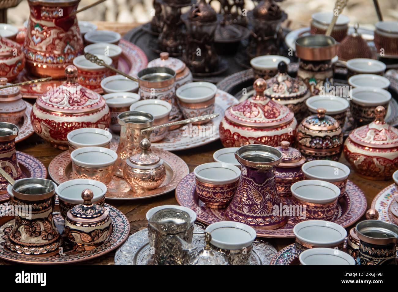 Turkish delight cups, pots, tea kettles and souvenirs are made of ...