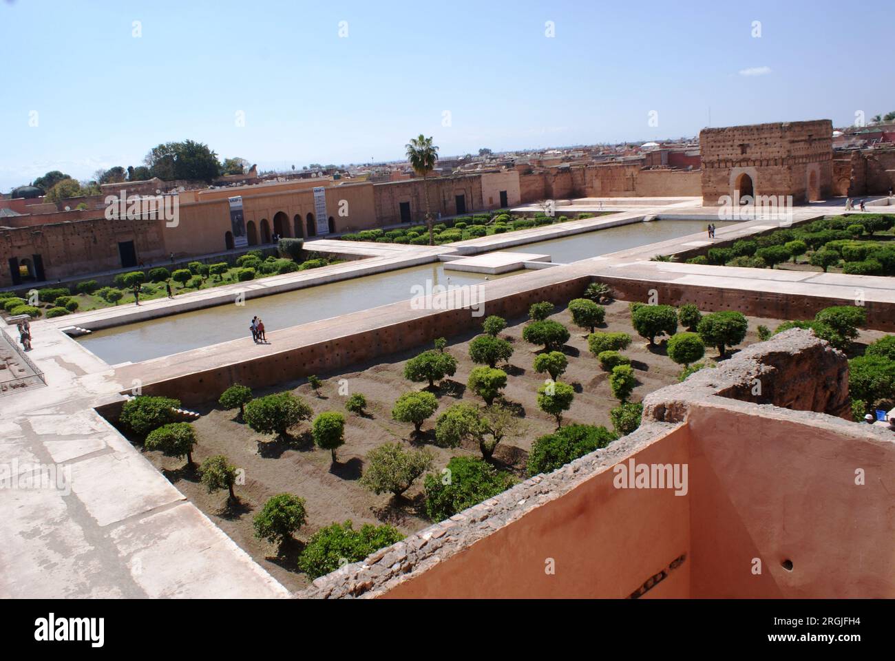 Courtyard of the Badi Palace in Marrakech, Morocco Stock Photo - Alamy