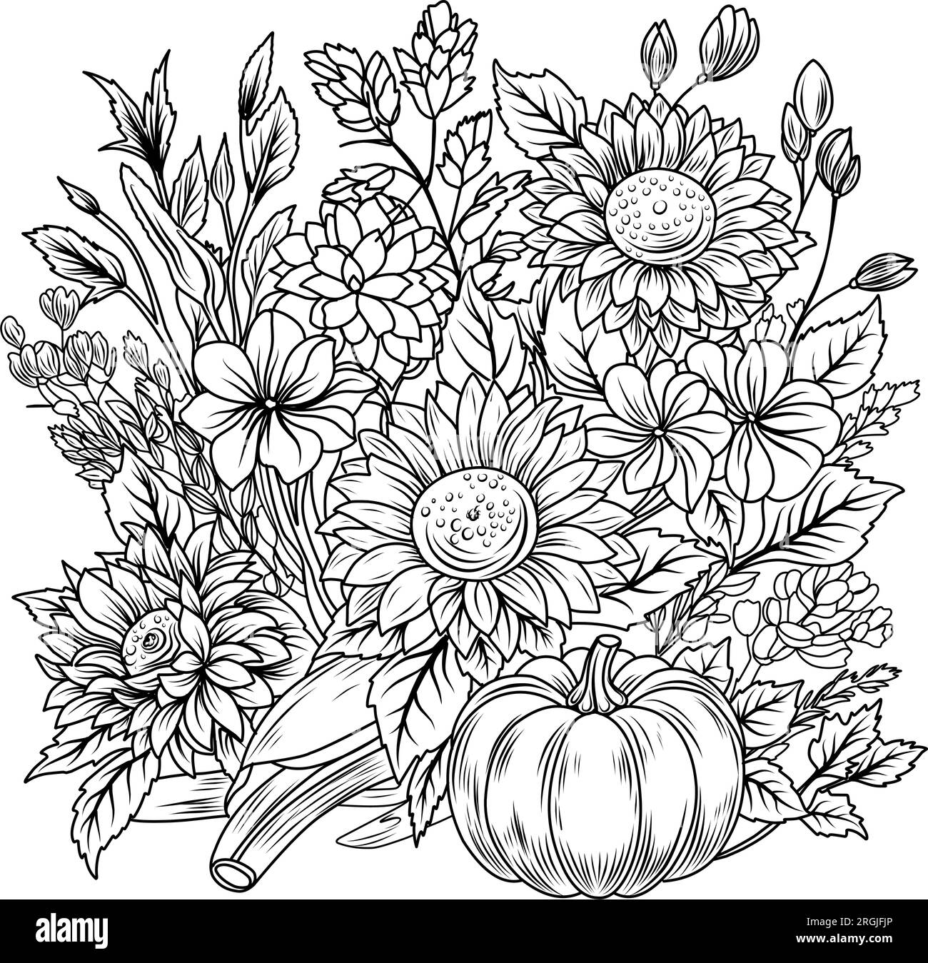 Coloring Page Autumn Autumn Fall Leaves | Free Online Coloring Page