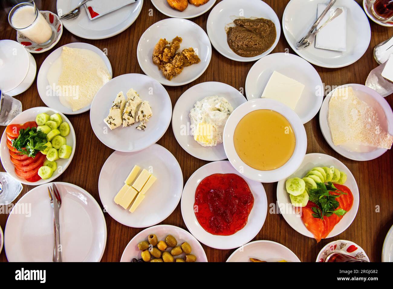 Van Breakfast. Traditional special breakfast of Van City, Turkey ...
