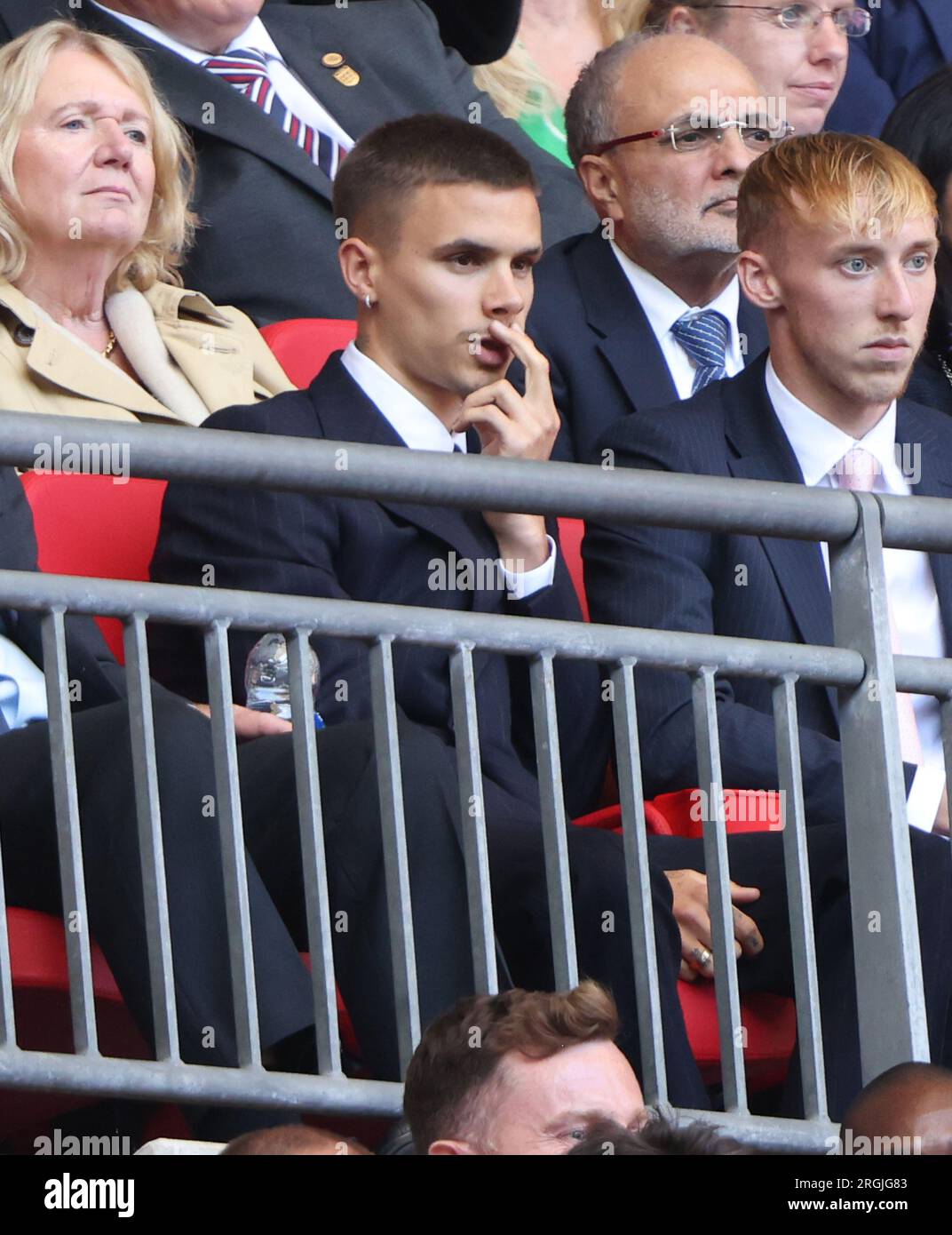 Romeo Beckham in the crowd at the FA Community Shield Arsenal v ...