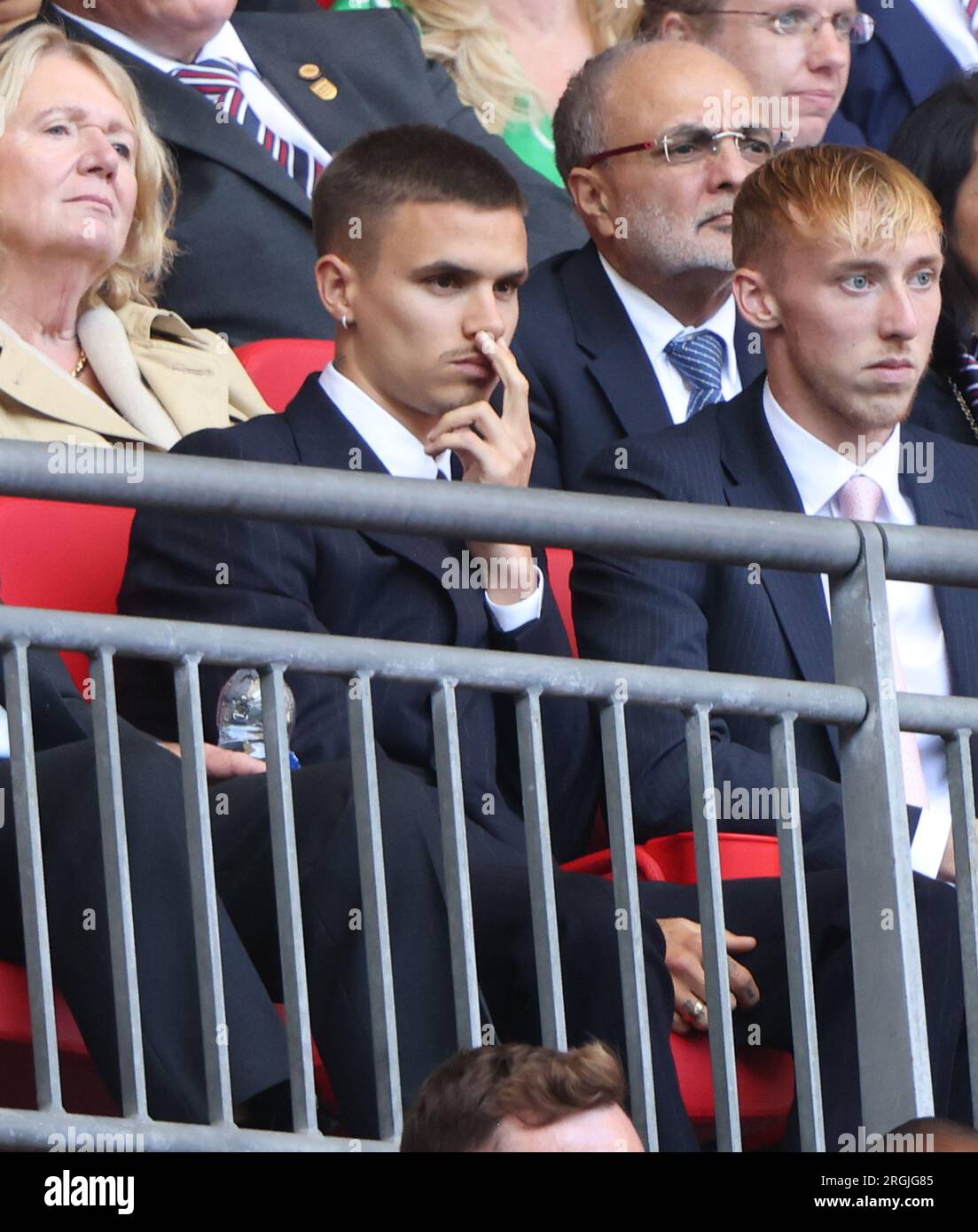 Romeo Beckham in the crowd at the FA Community Shield Arsenal v ...