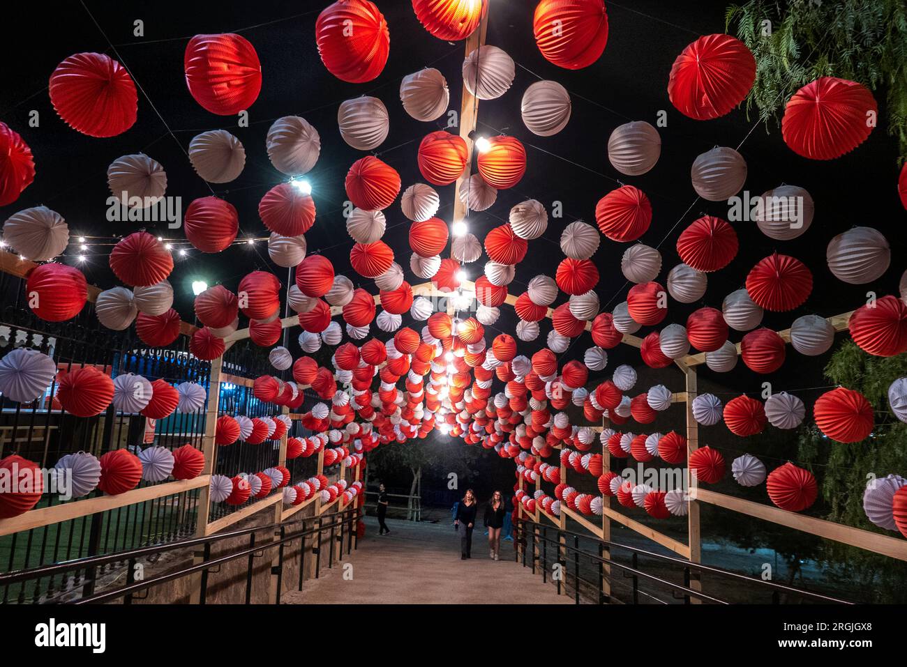 entrance to the "feria de abril" in Algorfa (Alicante) Spain Stock ...