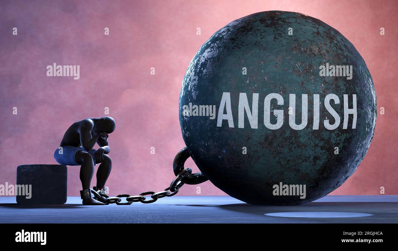 Anguish - a metaphor showing human struggle with Anguish. Resigned and ...