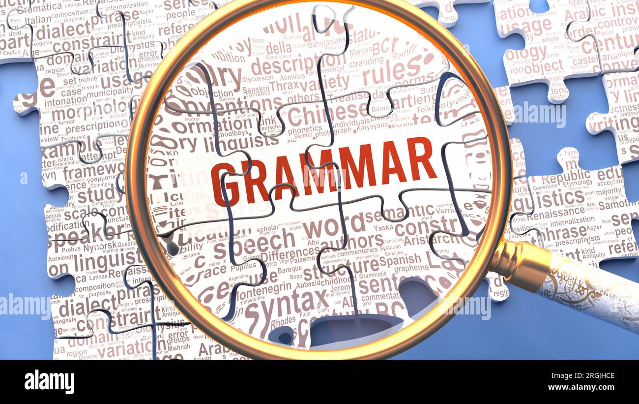 Grammar being closely examined along with multiple vital concepts and ...