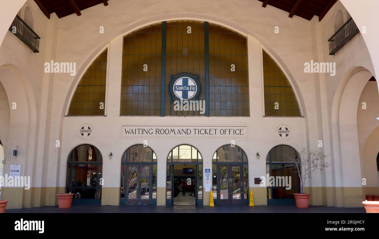 SAN DIEGO, California: San Diego SANTA FE Depot Trains Stock Photo - Alamy