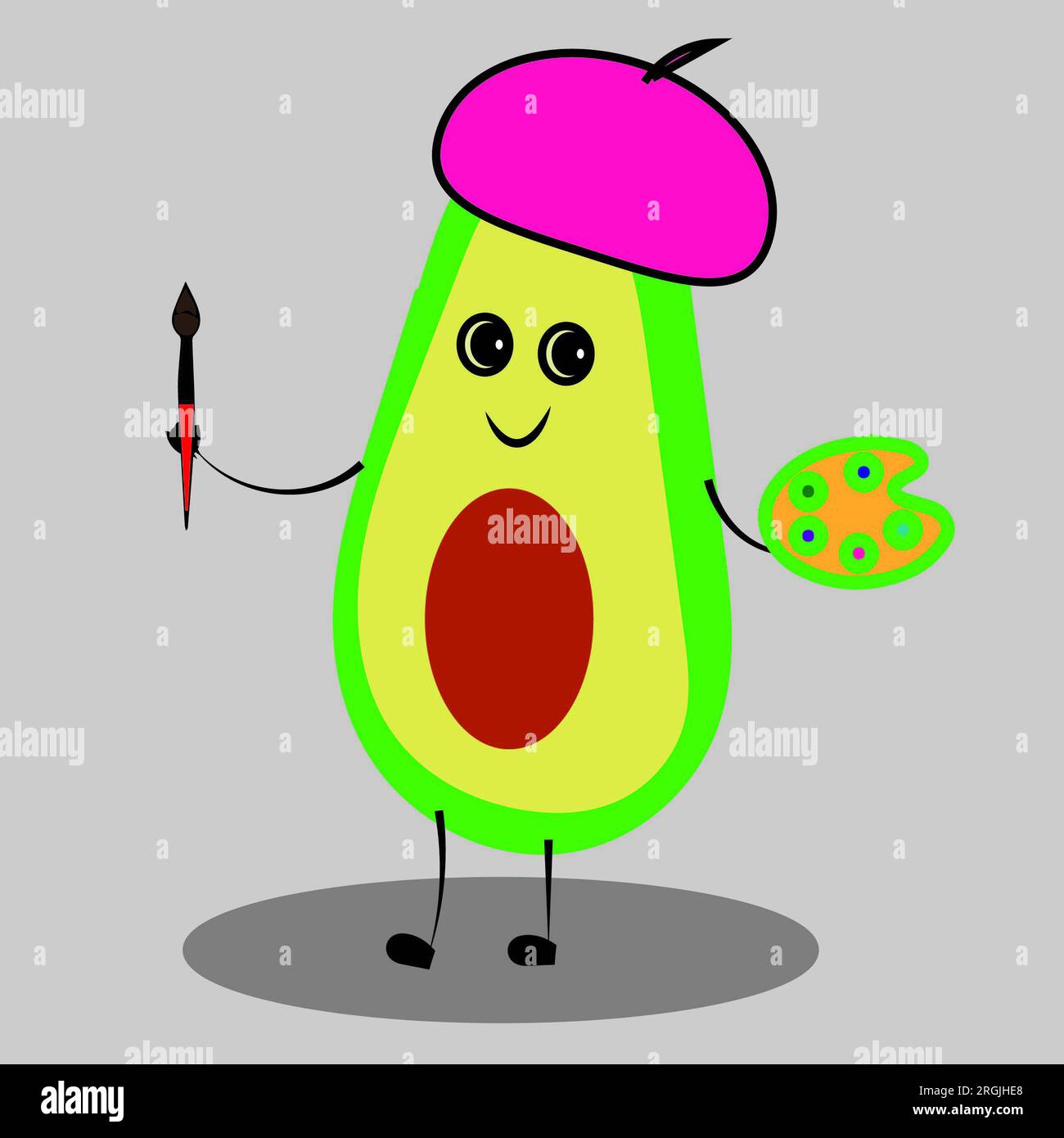 Most Funny Avocado Doing Drawing Illustration Design Stock Photo - Alamy
