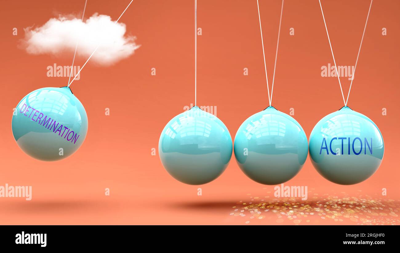 Determination leads to Action. A metaphor in which Determination gives ...