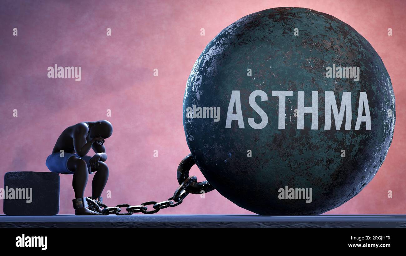 Asthma - a metaphor showing human struggle with Asthma. Resigned and ...