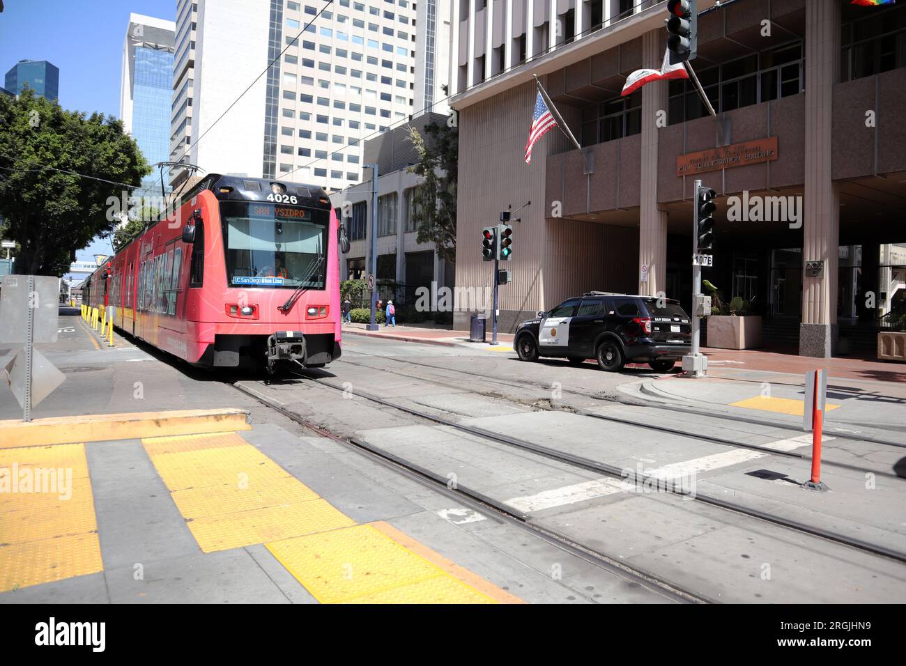SAN DIEGO, California: San Diego MTS Metropolitan Transit System Trolley Stock Photo - Alamy