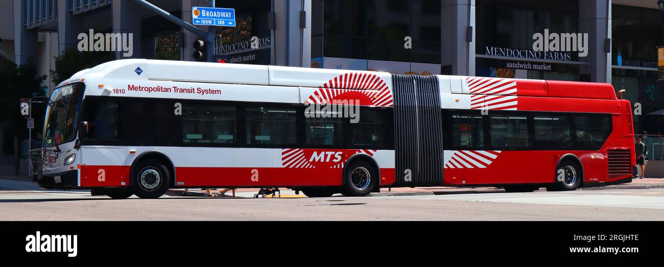 SAN DIEGO, California: San Diego MTS Metropolitan Transit System Bus ...