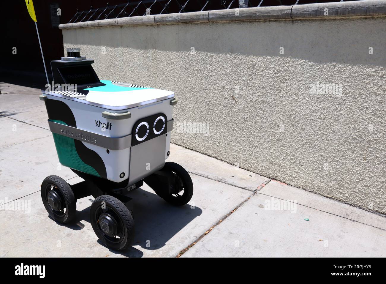 Los Angeles, California – July 1, 2023: Khalif, Serve Robotics Delivery ...
