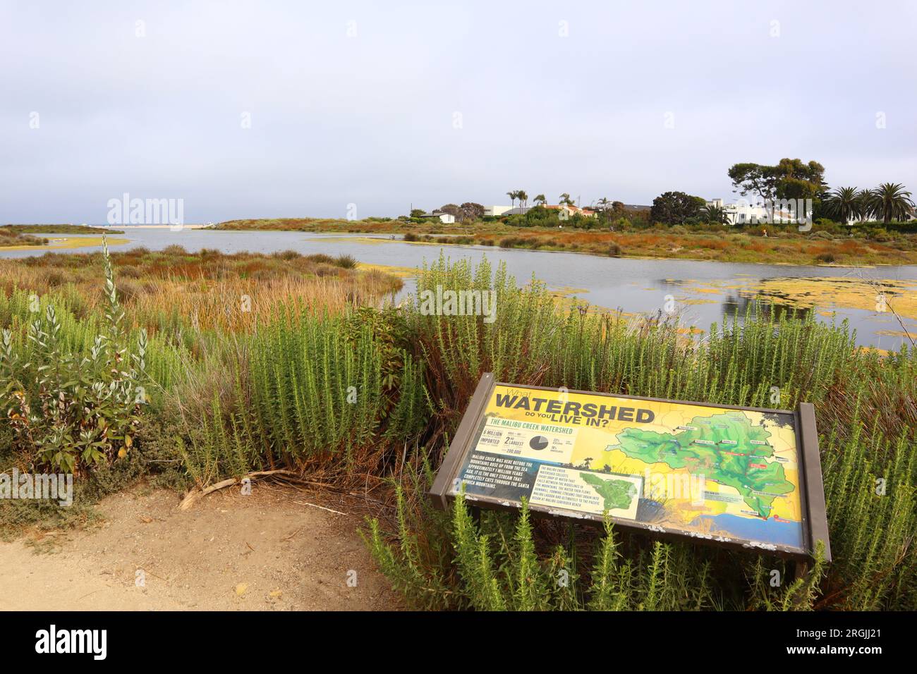 Malibu, California: detail view of Malibu Lagoon State Beach Stock ...