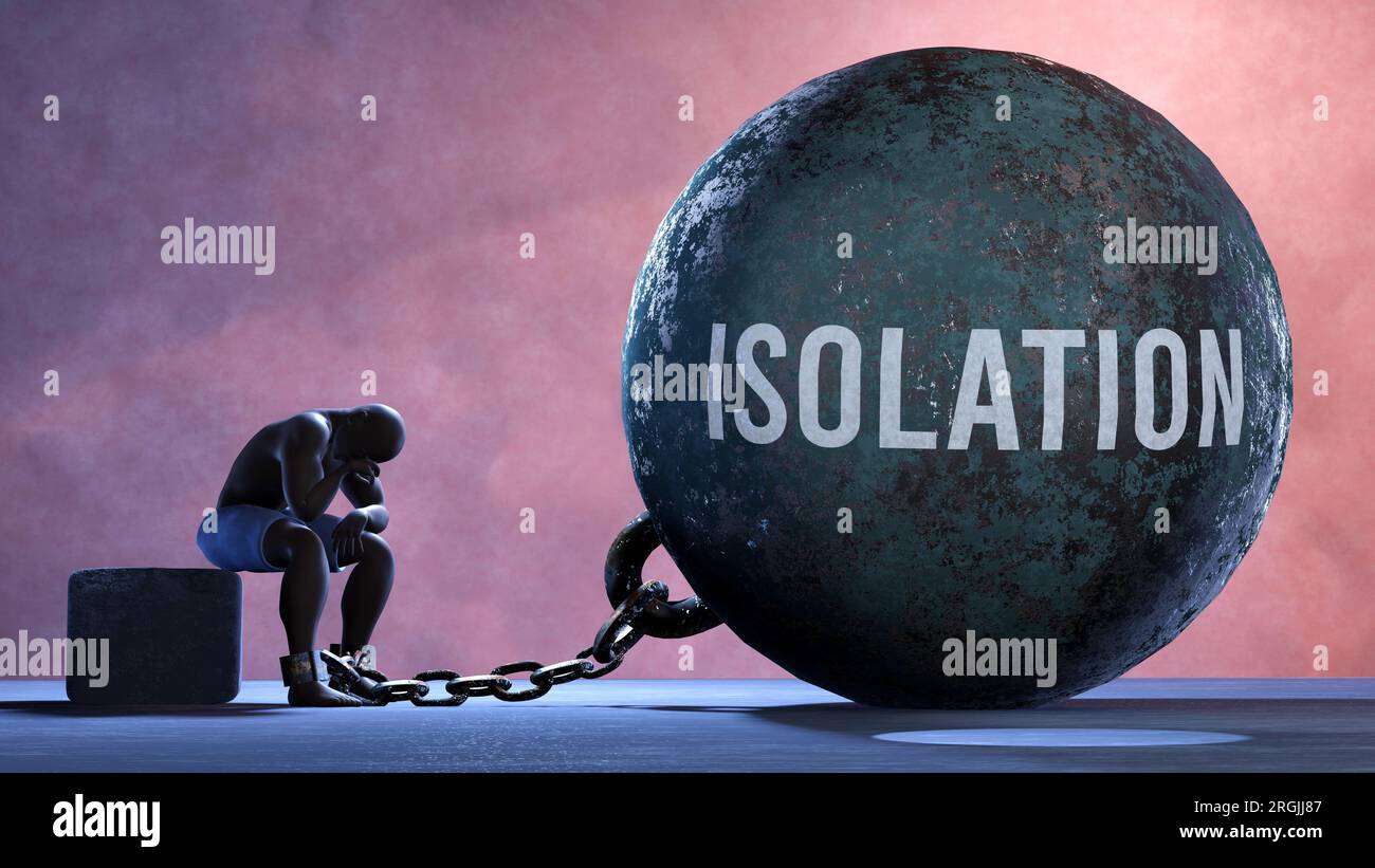 Isolation - a metaphor showing human struggle with Isolation. Resigned ...