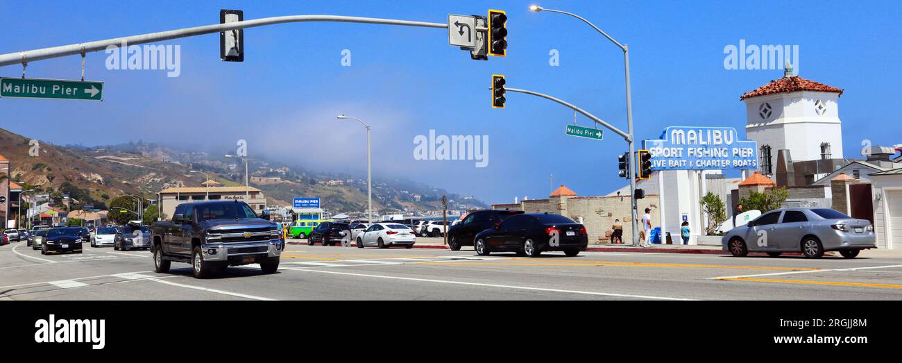 Malibu, California: MALIBU Sport Fishing Pier sign Stock Photo - Alamy