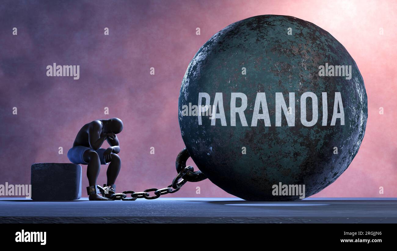 Paranoia - a metaphor showing human struggle with Paranoia. Resigned ...