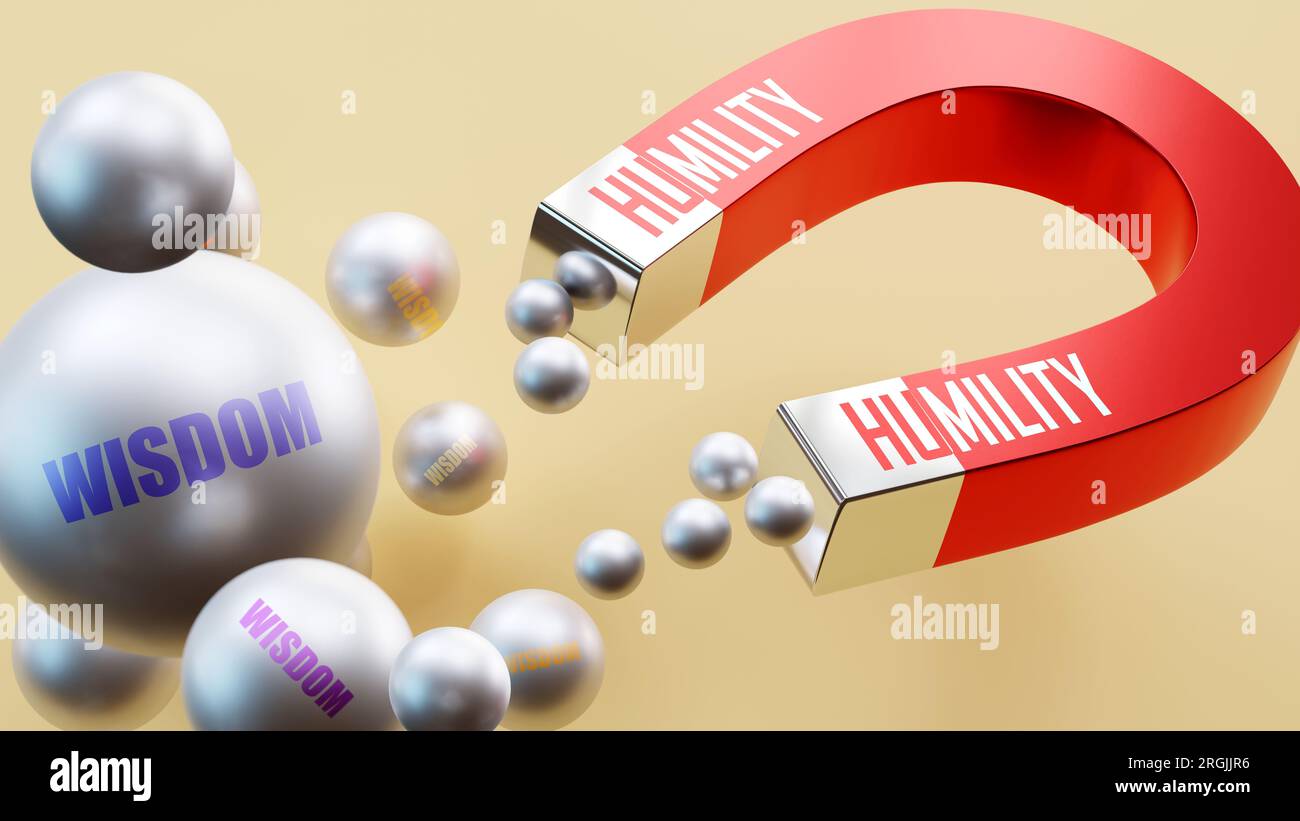 Humility which brings Wisdom. A magnet metaphor in which Humility ...
