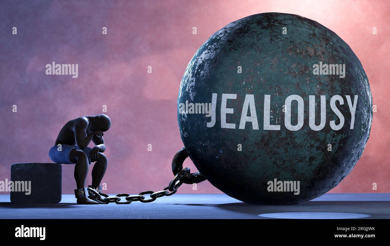Jealousy - a metaphor showing human struggle with Jealousy. Resigned ...