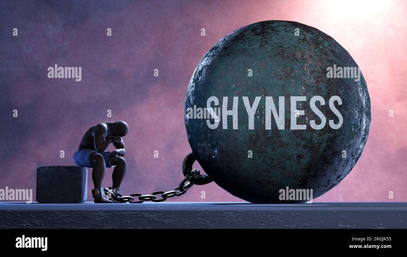 Shyness - a metaphor showing human struggle with Shyness. Resigned and ...