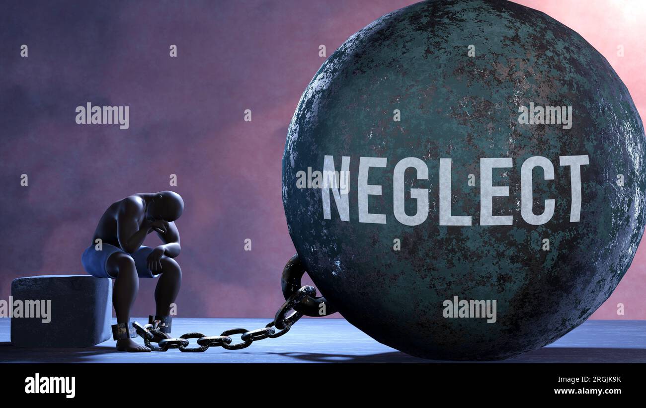 Neglect - a metaphor showing human struggle with Neglect. Resigned and ...