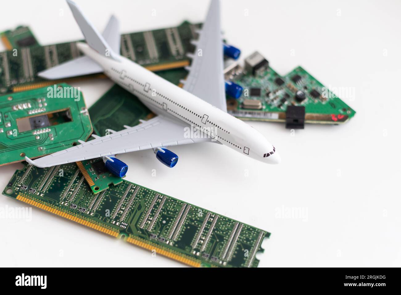 computer chips and a toy airplane Stock Photo - Alamy