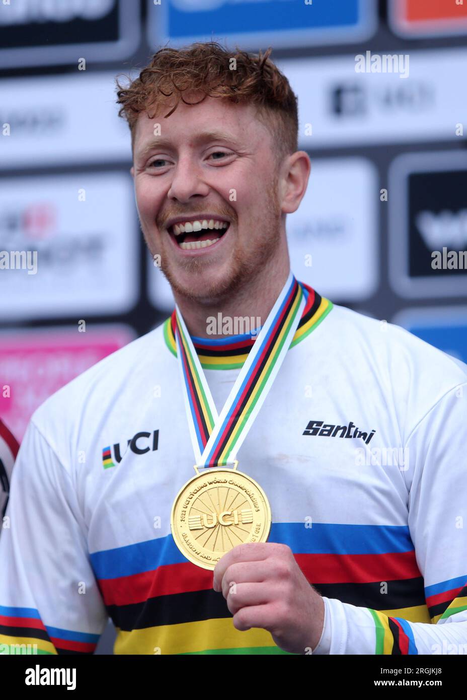 Great Britain's Charlie Hatton looks on with his gold medal following ...