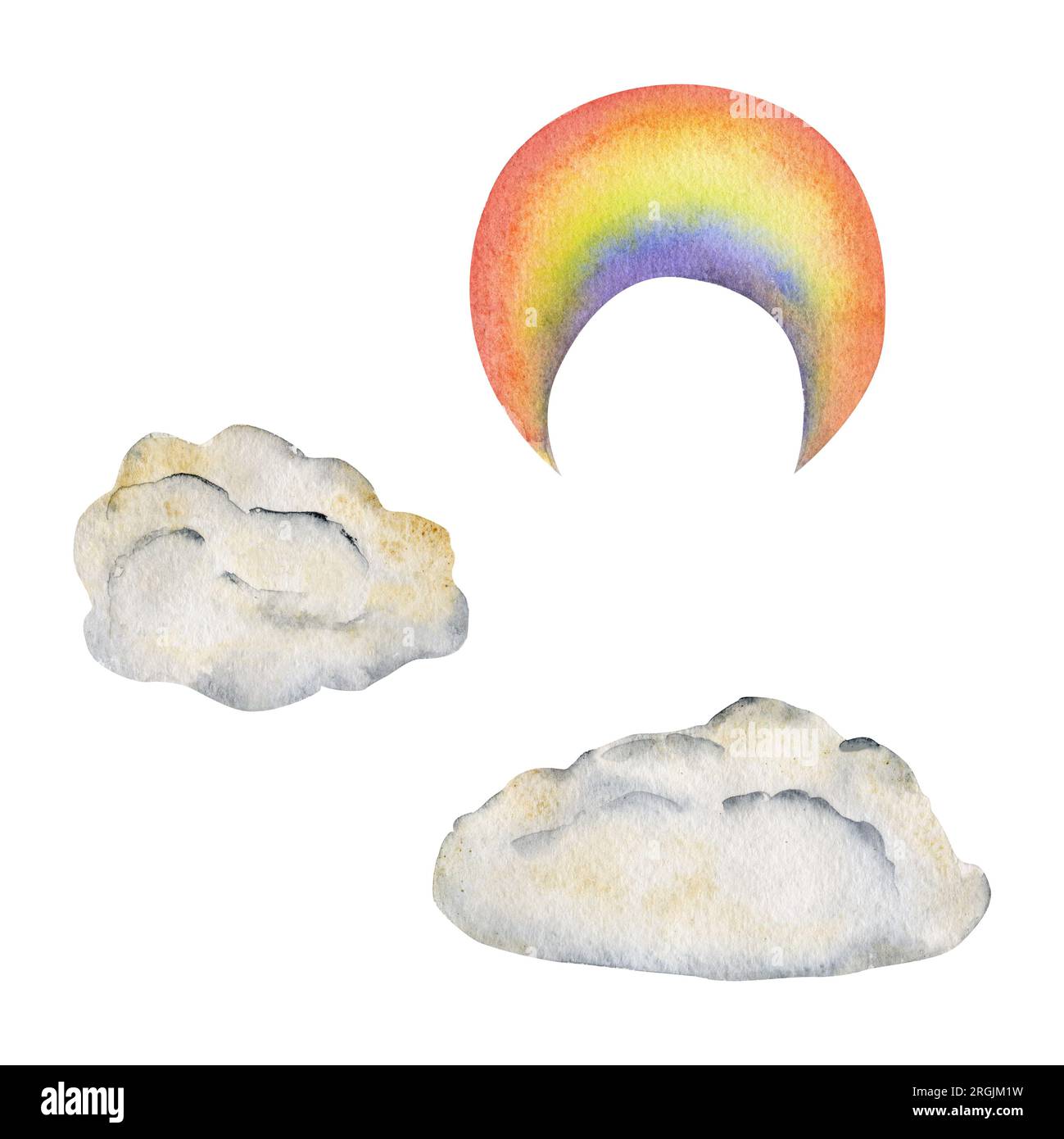 Watercolor hand drawn illustration, magical cosmos universe items ...