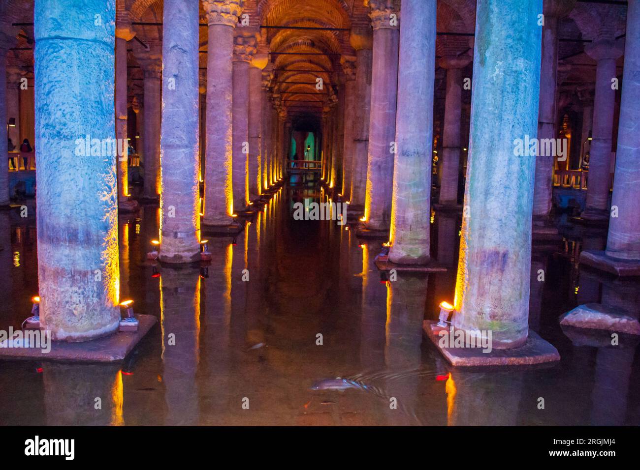 Istanbul,Turkey, May 9th 2014:View of beautiful illuminated Basilica ...