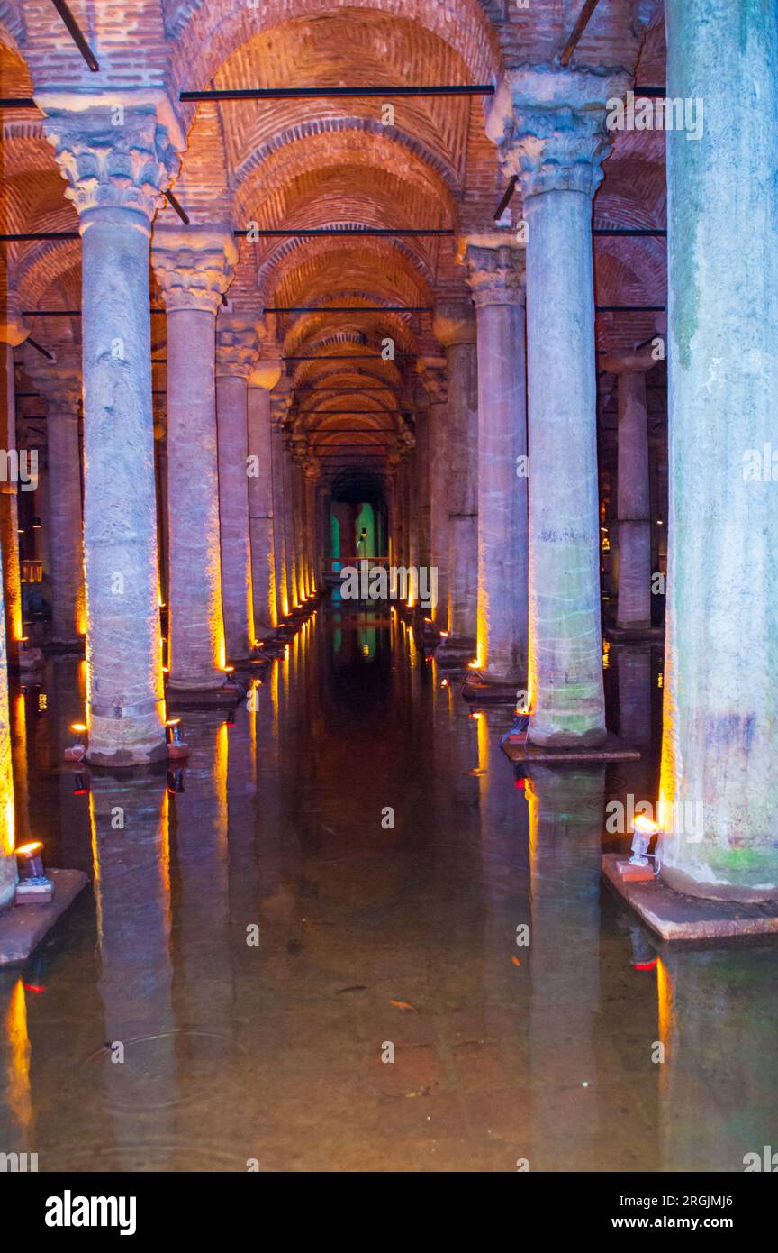 Istanbul,Turkey, May 9th 2014:View of beautiful illuminated Basilica ...