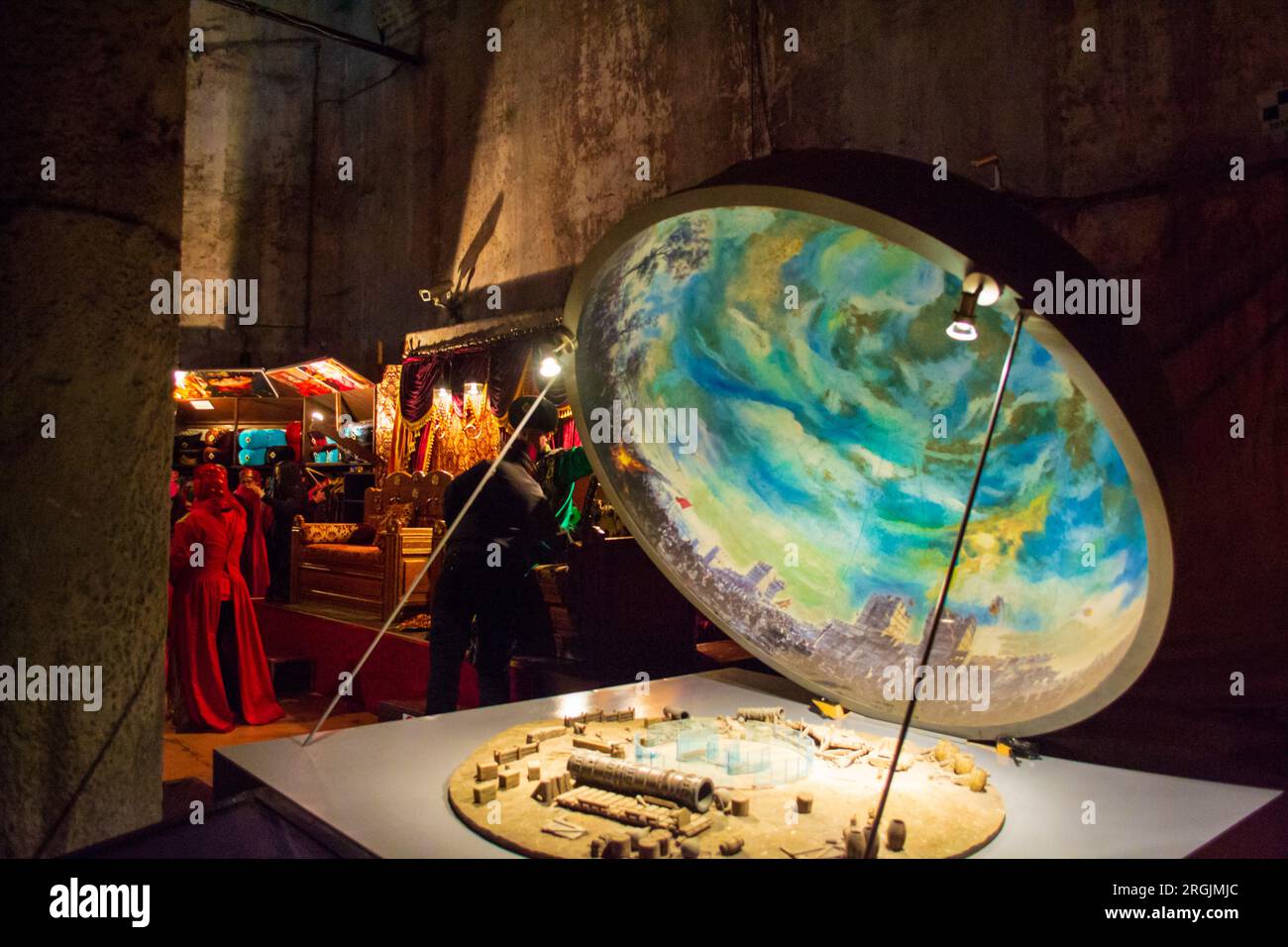Istanbul,Turkey, May 9th 2014:View of beautiful illuminated Basilica ...